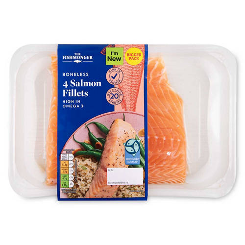 Boneless Salmon Fillets 4 Pack | ALDI UK